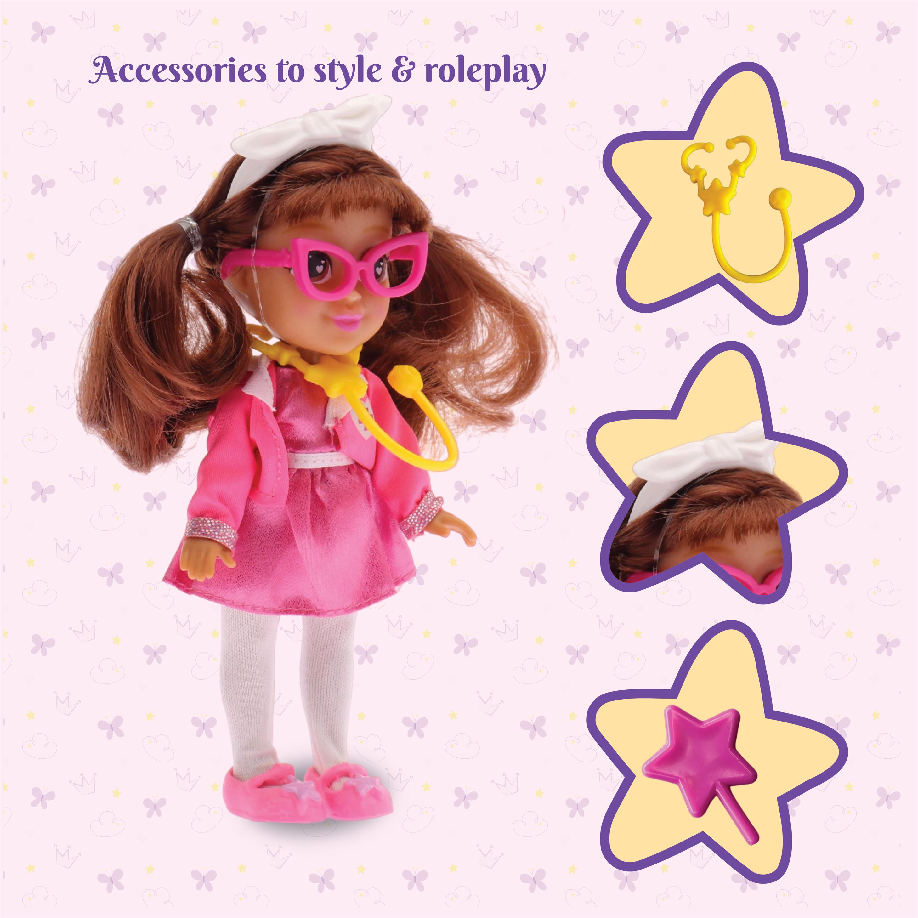 Li'l Diva Doctor-Cassie, 6 Inch Doll For Girls 3+ Years